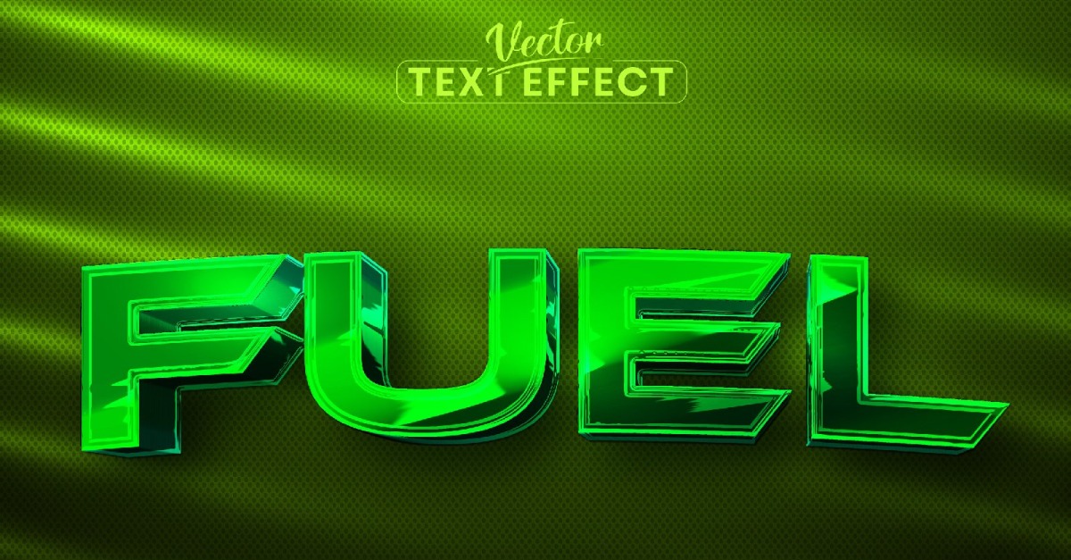 Fuel - Green Chrome Color Style, Editable Text Effect, Font Style ...