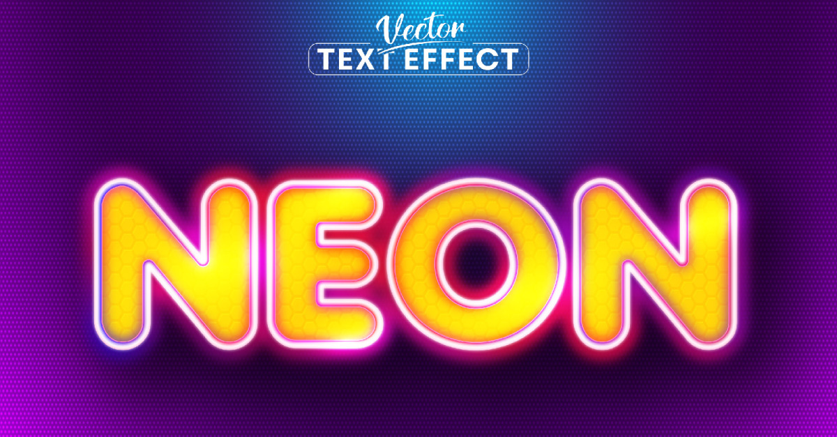 Neon - Neon Glowing Style, Editable Text Effect, Font Style, Graphics ...