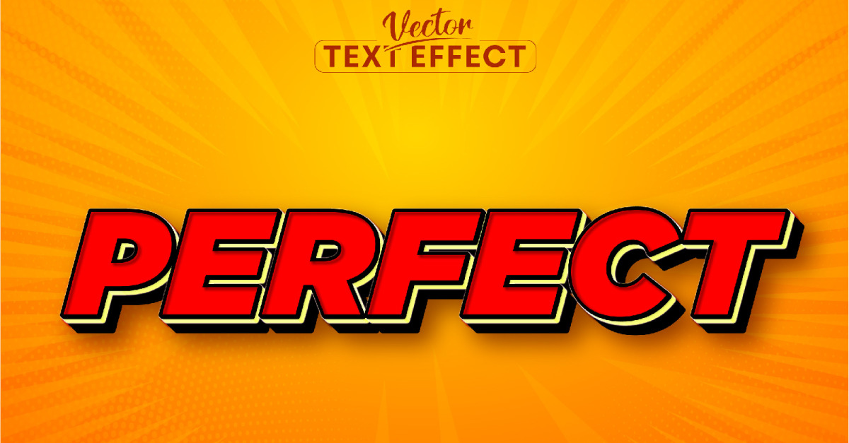 Perfect - Cartoon Red Color Style, Editable Text Effect, Font Style ...