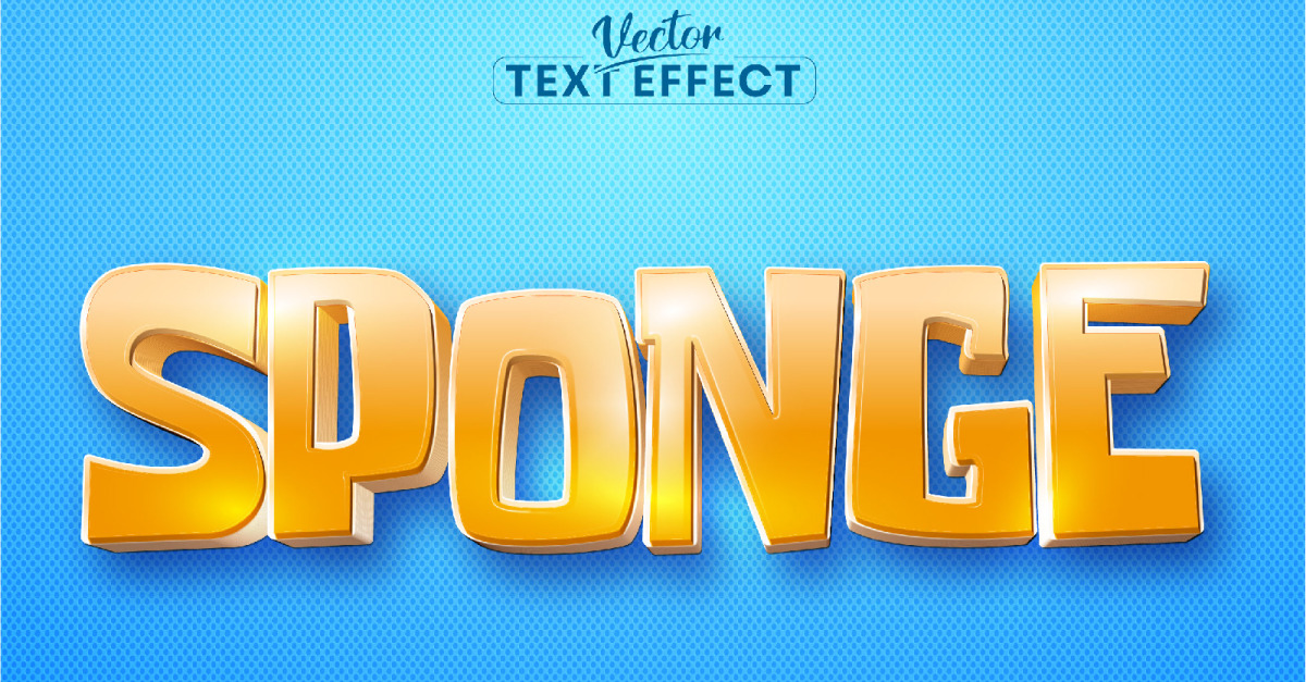 Sponge - Cartoon Style, Editable Text Effect, Font Style, Graphics ...