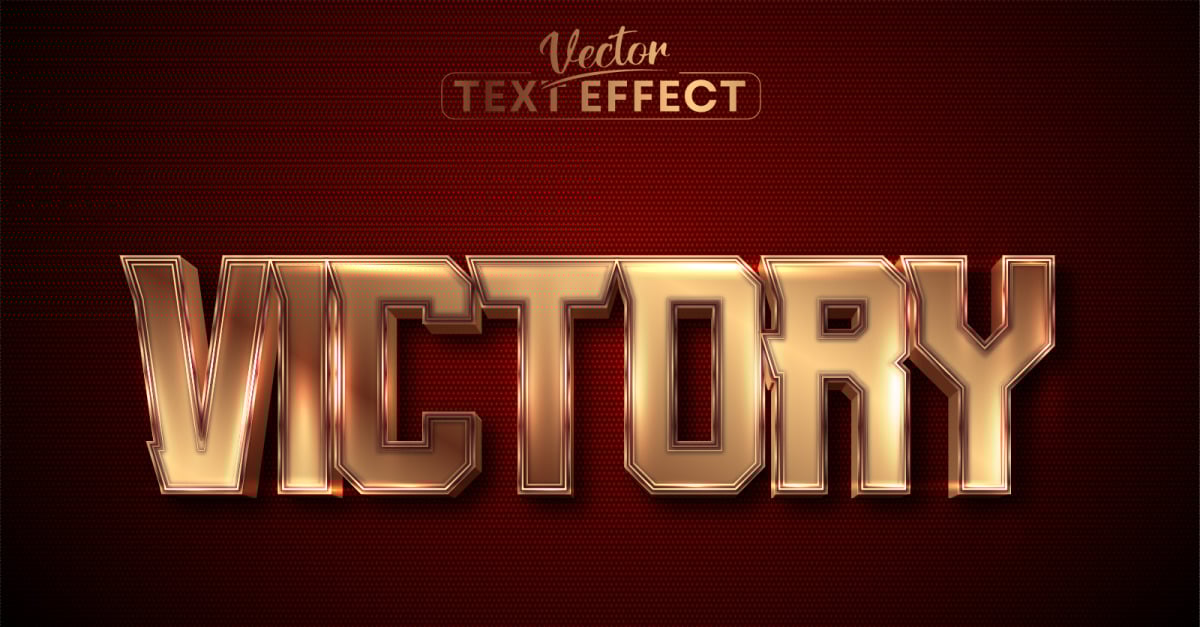 Victory - Metallic And Golden Style, Editable Text Effect, Font Style ...