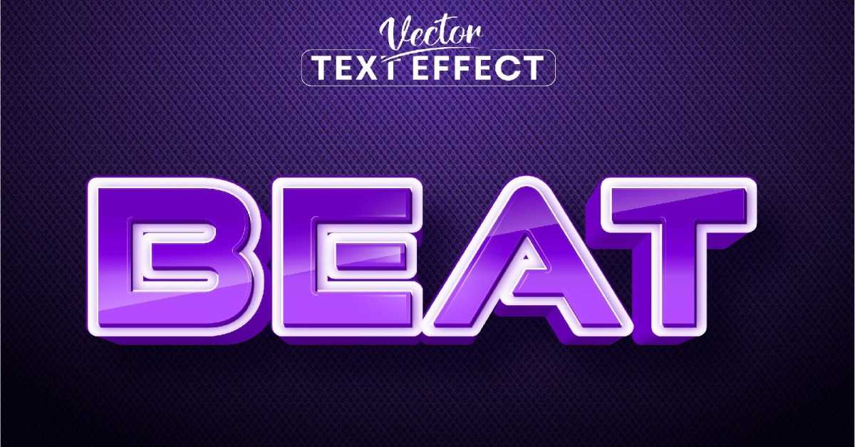 Beat - Cartoon Style, Editable Text Effect, Font Style, Graphics Illustration