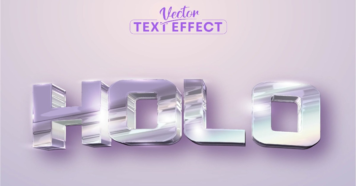 Holo - Wrinkled Foil Holographic Style, Editable Text Effect, Font ...