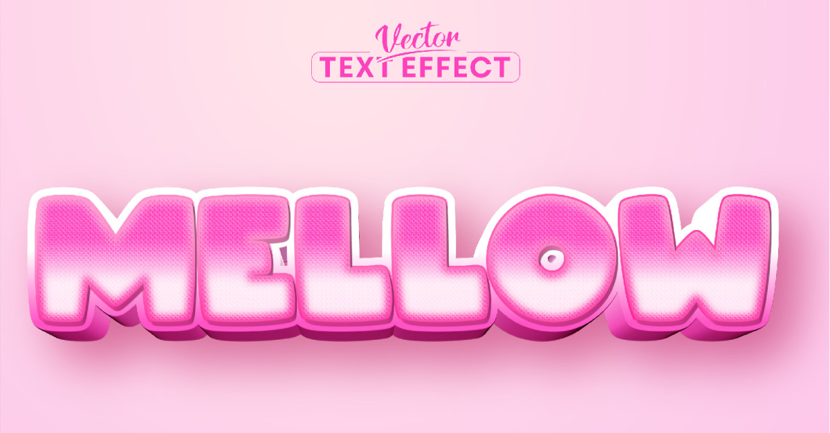 Mellow - Pink Color Cartoon Style, Editable Text Effect, Font Style ...