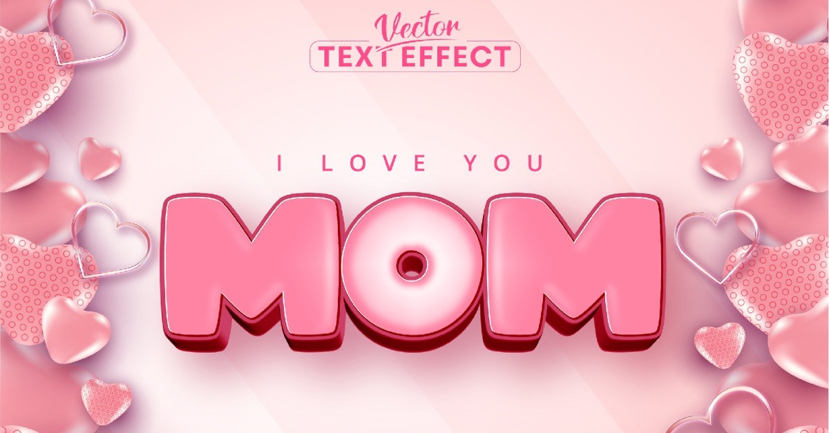Mom - Cartoon Style, Editable Text Effect, Font Style, Graphics ...