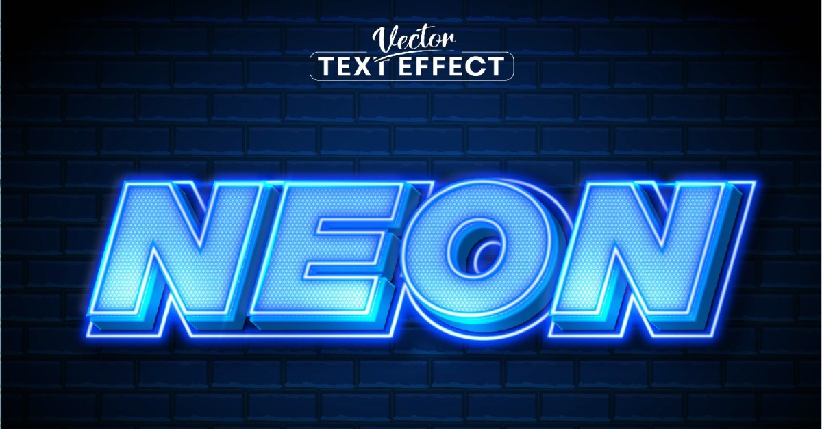 Neon - Neon Glow Style, Editable Text Effect, Font Style, Graphics ...