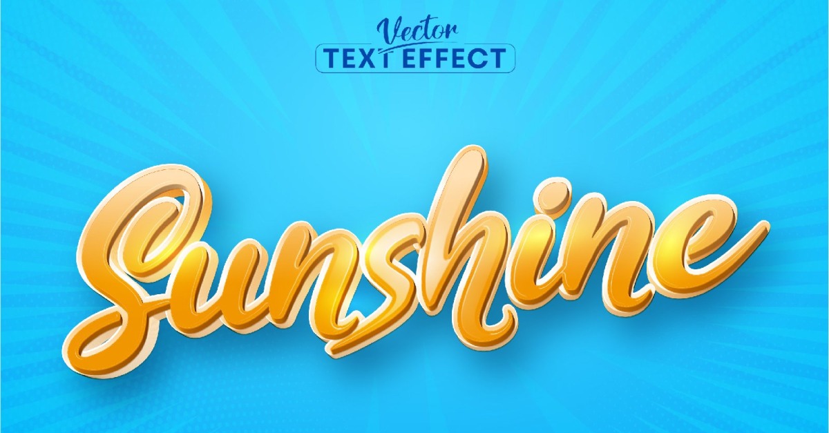 Sunshine - Cartoon Style, Editable Text Effect, Font Style, Graphics ...