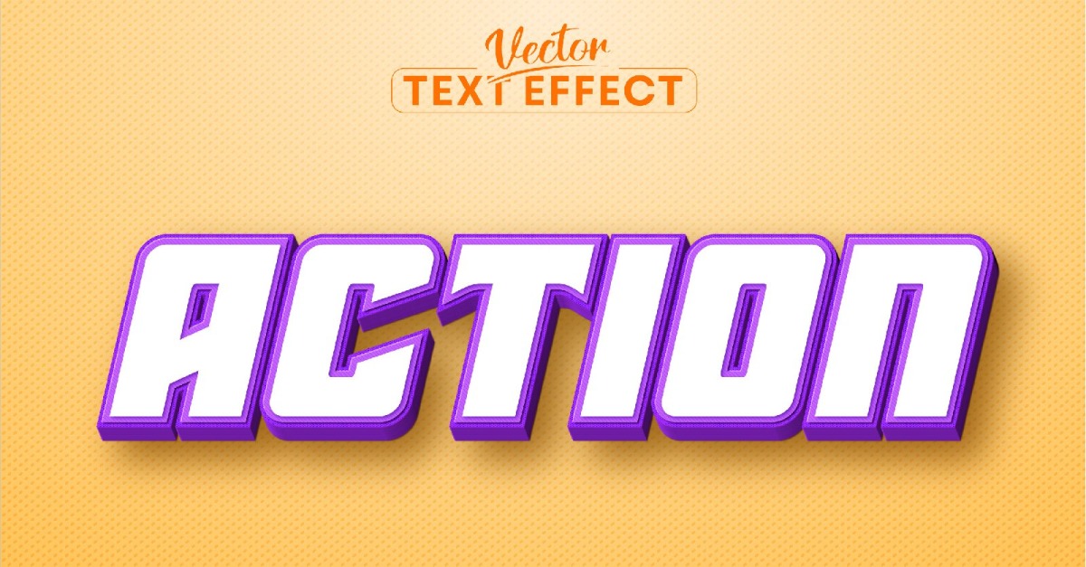 Action - Cartoon Style, Editable Text Effect, Font Style, Graphics ...