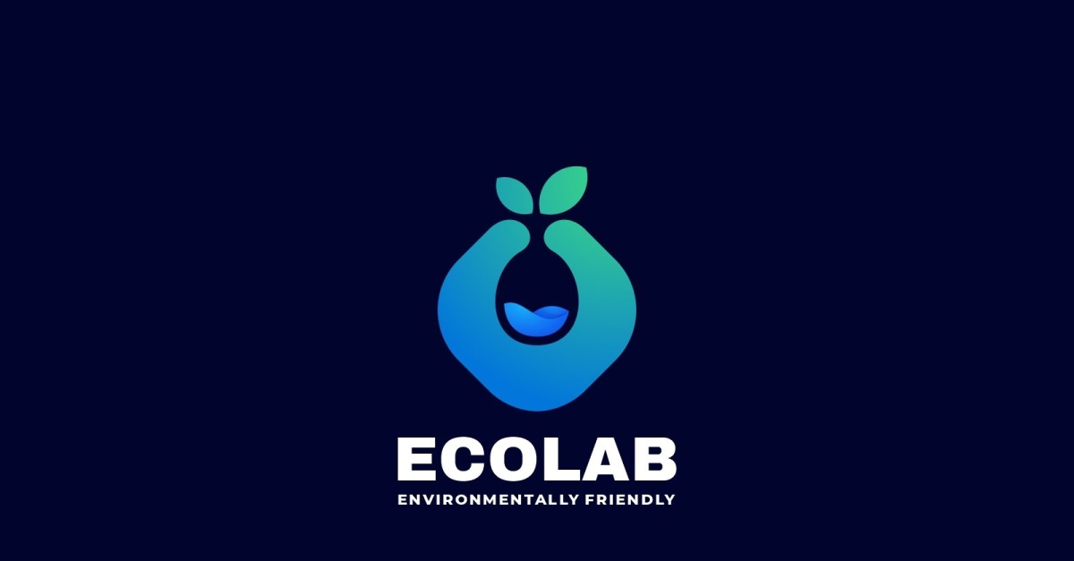 Estilo do logotipo gradiente da Ecolab - TemplateMonster