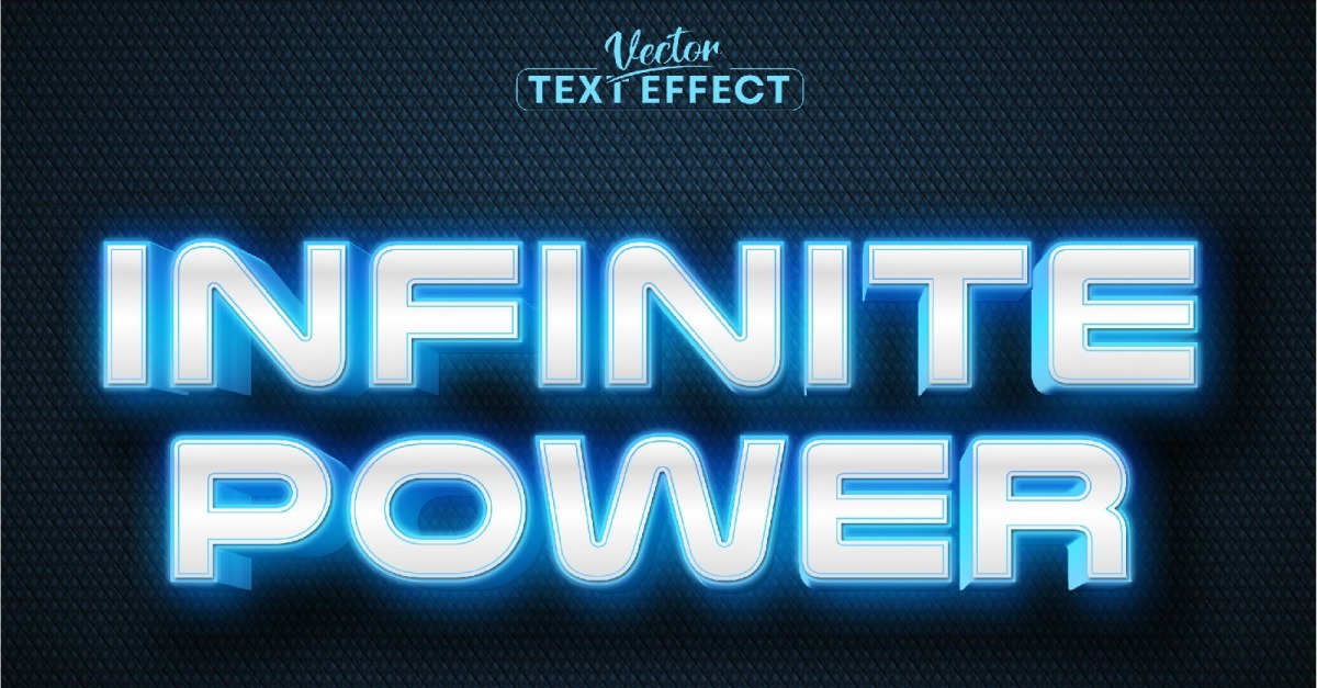 Infinite Power - Neon Glowing Style, Editable Text Effect, Font Style ...