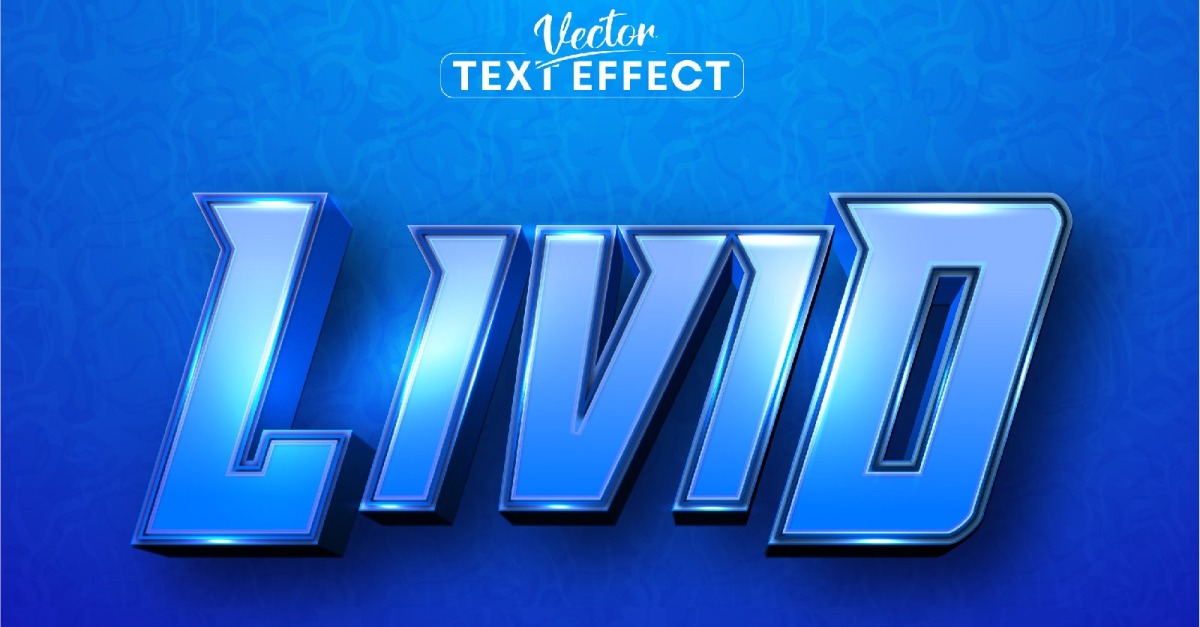 Livid - Effet de texte modifiable, Style de police de dessin animé bleu ...
