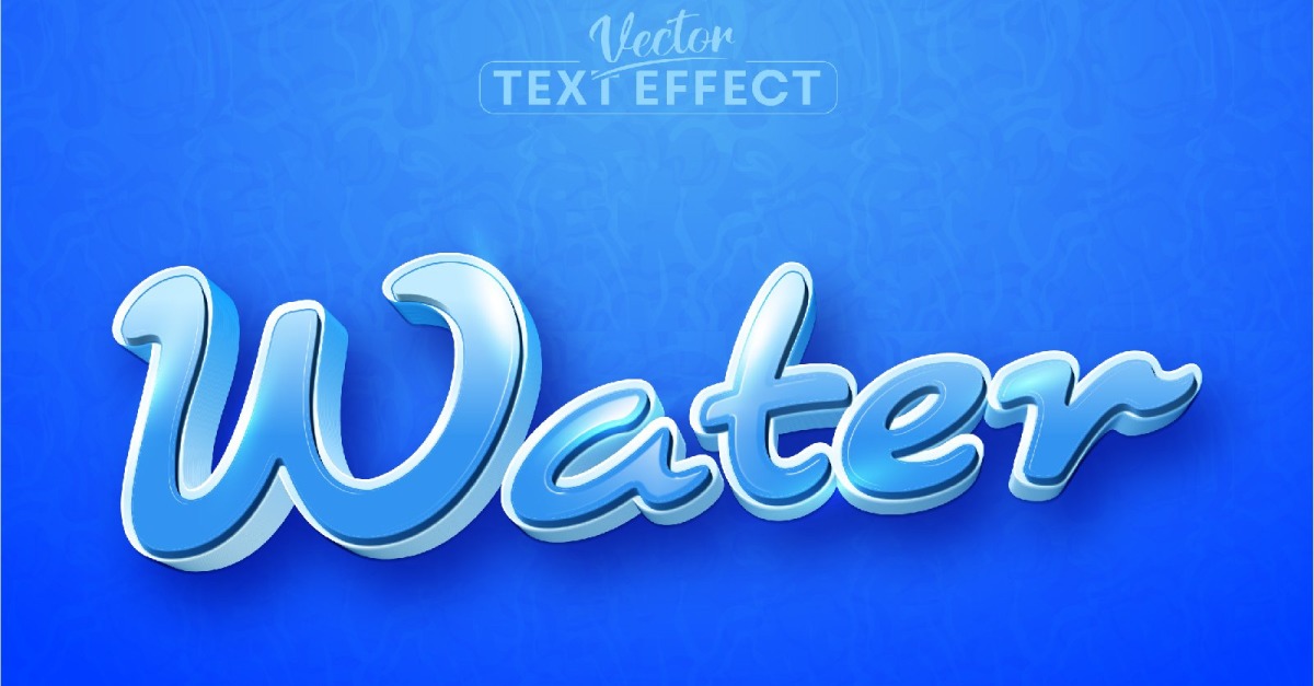 Water - Cartoon Style, Editable Text Effect, Font Style, Graphics ...