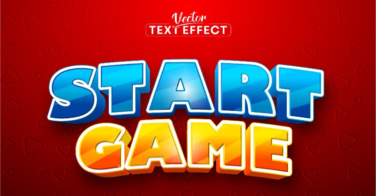 Start Game - Editable Text Effect, Cartoon Font Style, Graphics ...