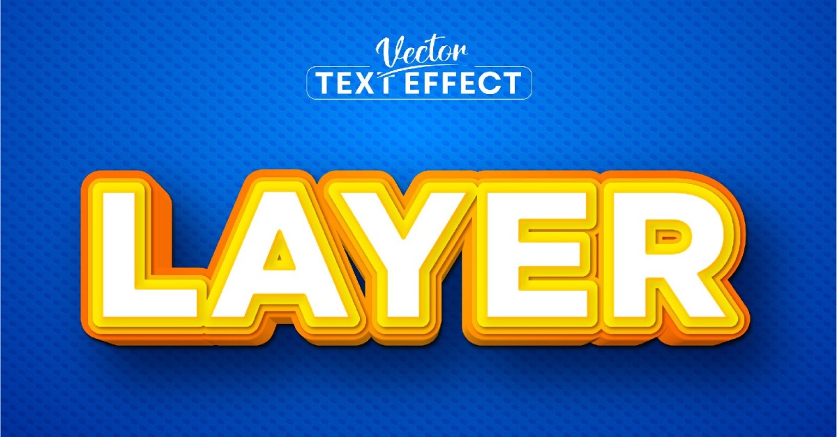 Layer - Editable Text Effect, Cartoon Font Style, Graphics Illustration