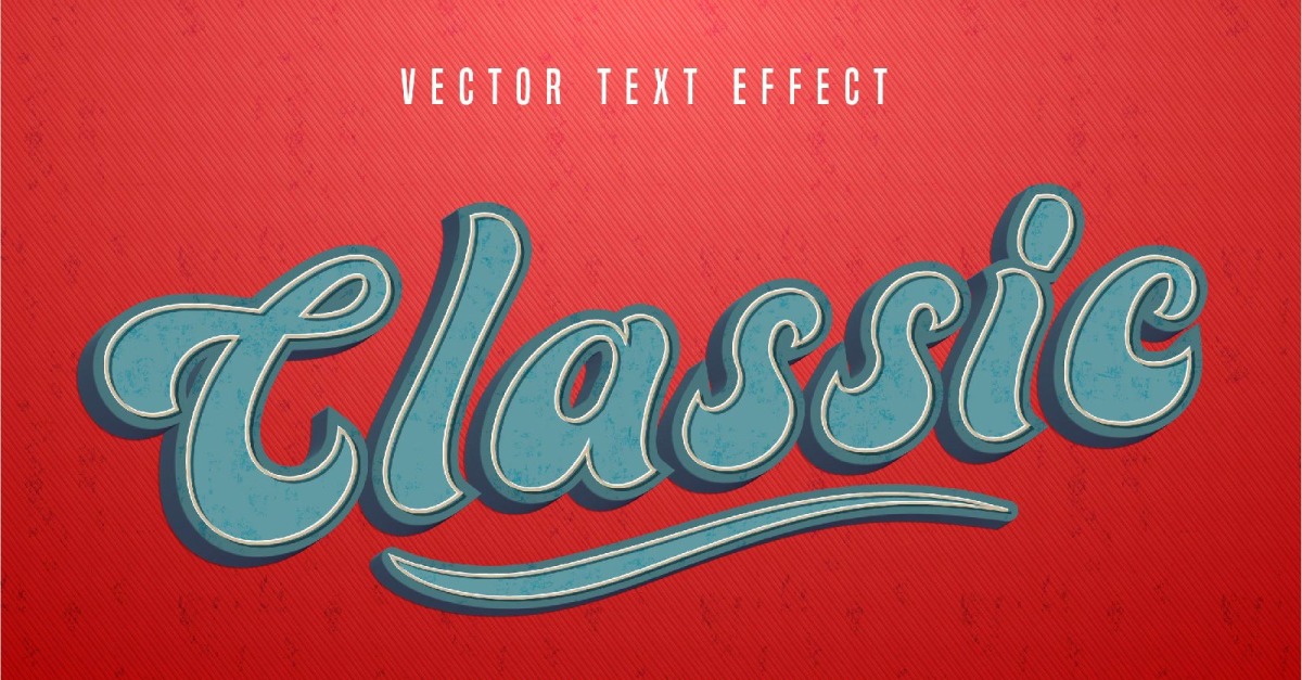 Classic - Editable Text Effect, Vintage Font Style, Graphics Illustration
