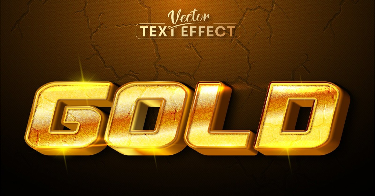 Gold - Editable Text Effect, Shiny Gold And Brown Textured Font Style ...