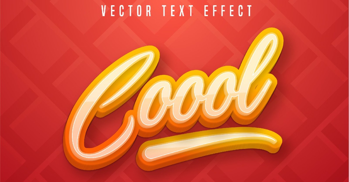 Cool - Editable Text Effect, Soft Orange Cartoon Font Style, Graphics ...