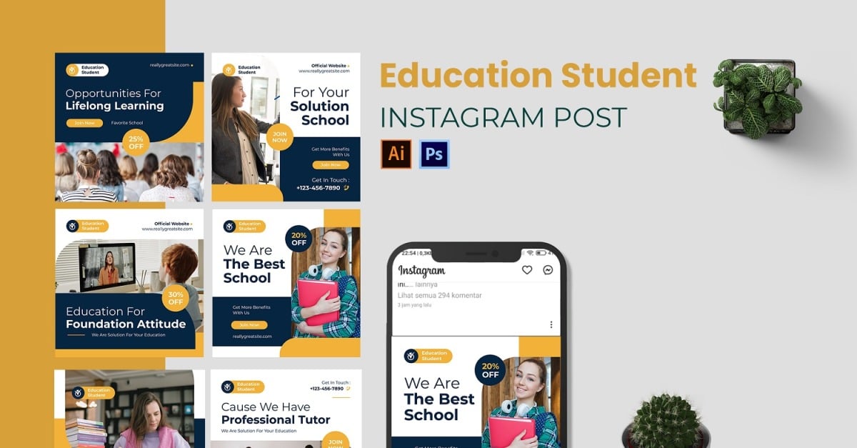 Educate Student Instagram Post #220089 - TemplateMonster