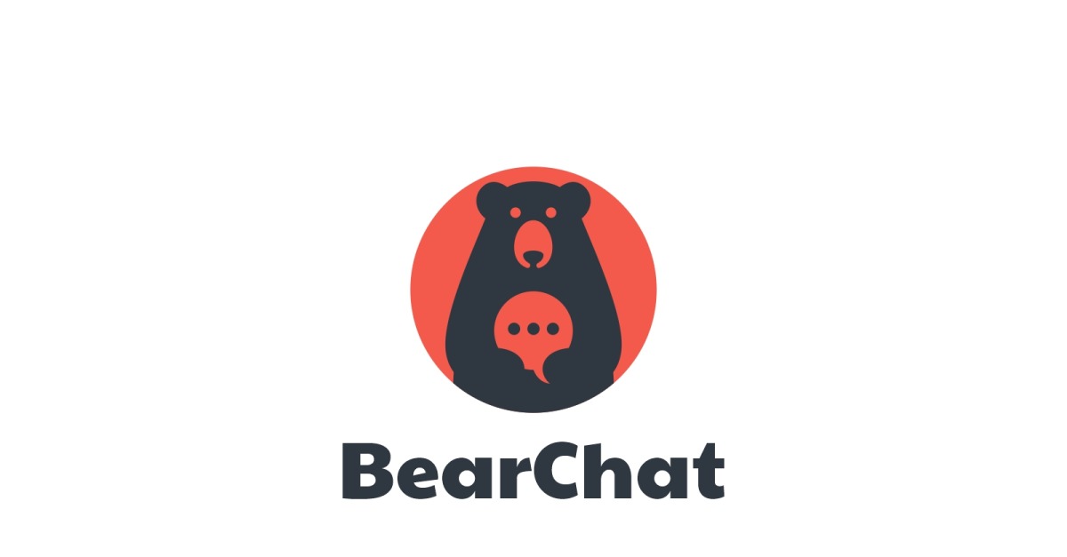Bear Chat Silhouette Logo Style #220142 - TemplateMonster