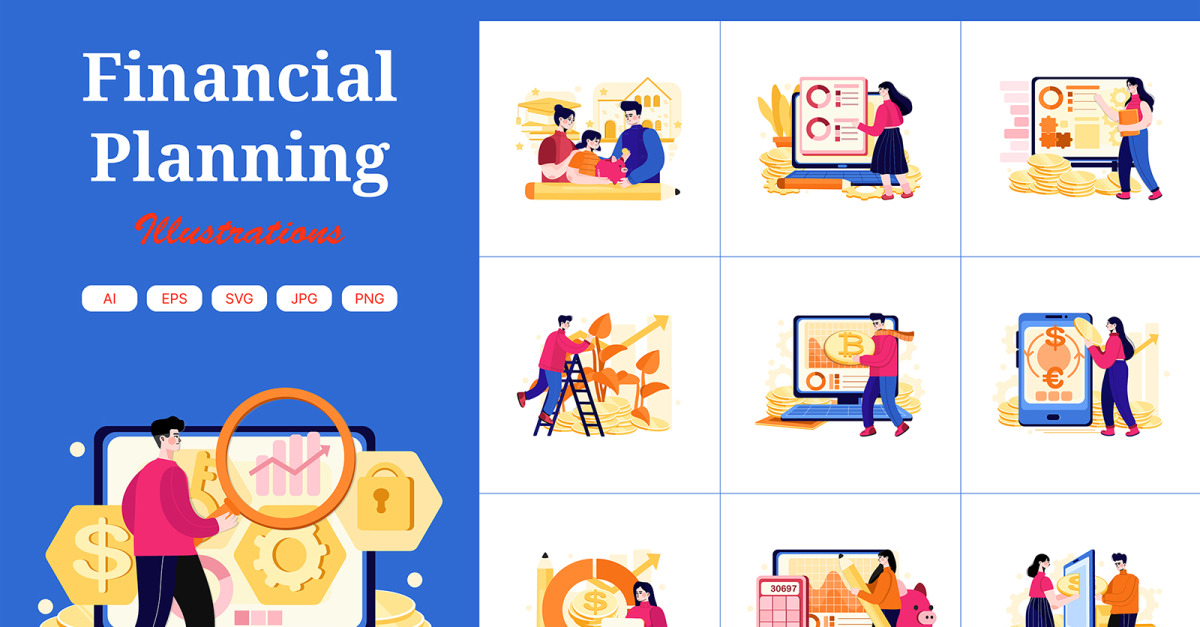 M357_Financial Planning Illustration Pack - TemplateMonster