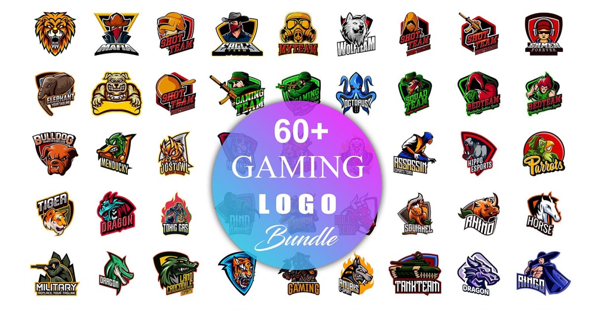 Oyun Maskotu Logo Paketi, Maskot Logo Şablonu, Oyun logosu Tasarımı ...