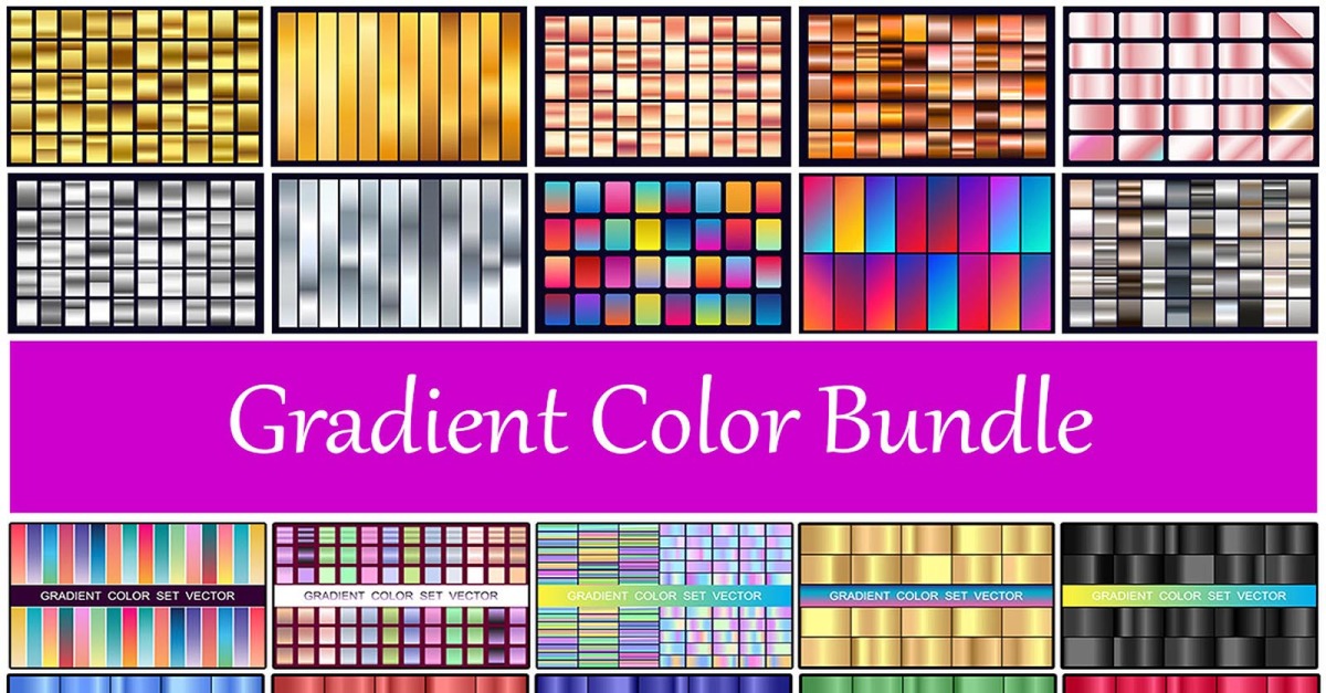 Gradient Color Palette Bundle, Gradient Color Palette Vector Template