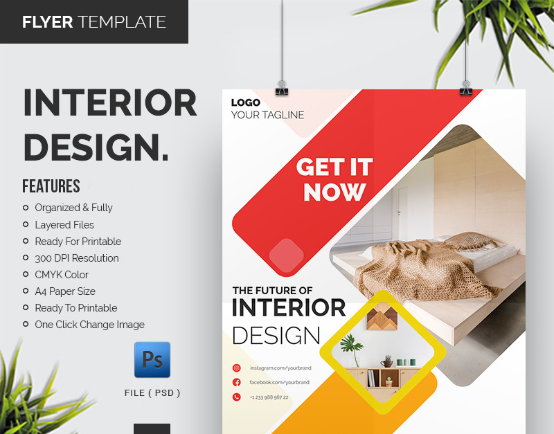 Home Interior - Flyer Template #220332 - TemplateMonster