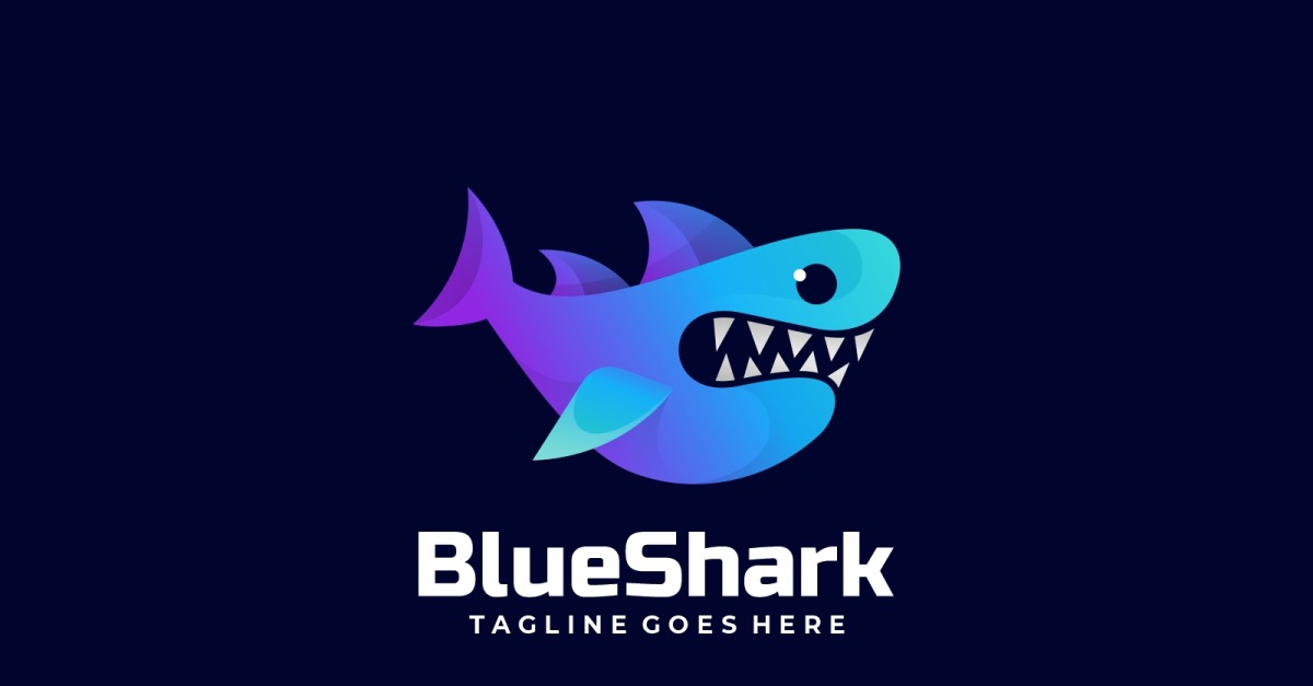 Blue Shark Gradient Logo Style #220457 - TemplateMonster