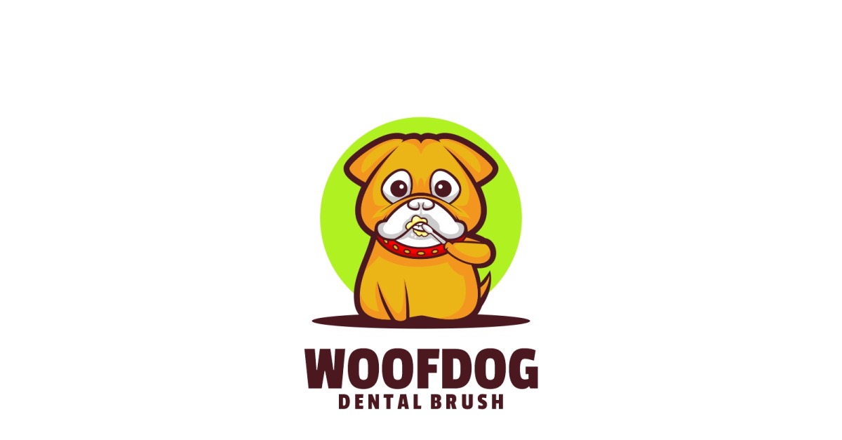 Woof Dog jednoduché logo maskota #220542 - TemplateMonster
