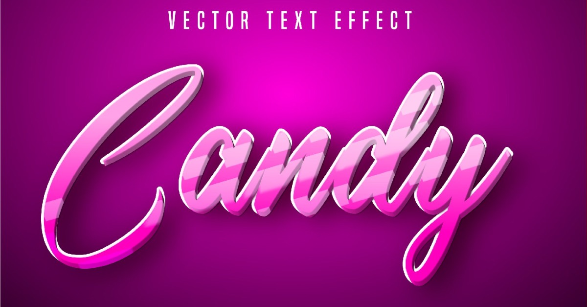 Candy - Editable Text Effect, Light Pink Color Cartoon Text Style ...