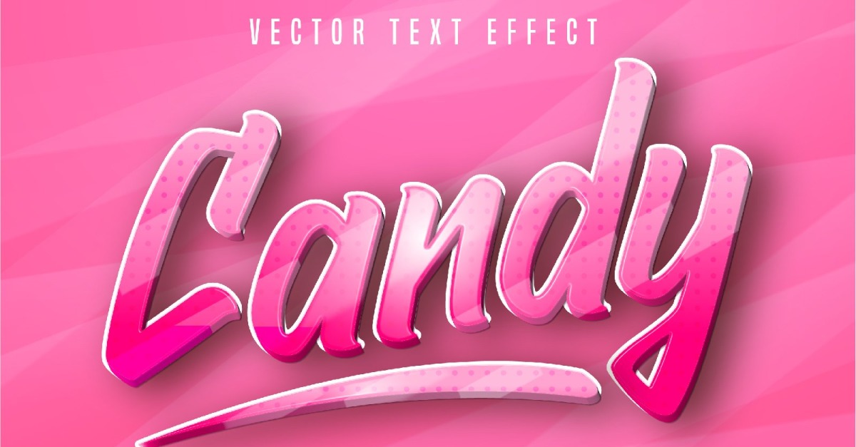 Candy - Editable Text Effect, Pink Color Cartoon Text Style, Graphics ...