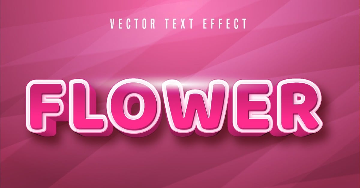 Flower - Editable Text Effect, Pink Color Cartoon Text Style, Graphics ...