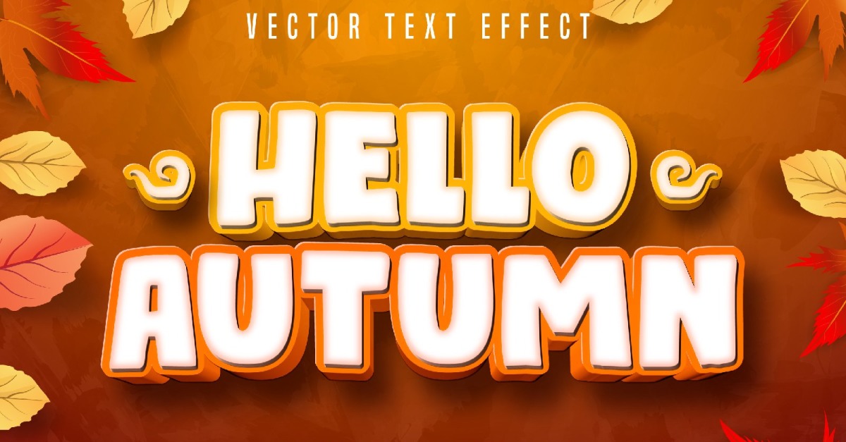 Hello Autumn - Editable Text Effect, Cartoon Text Style, Graphics ...