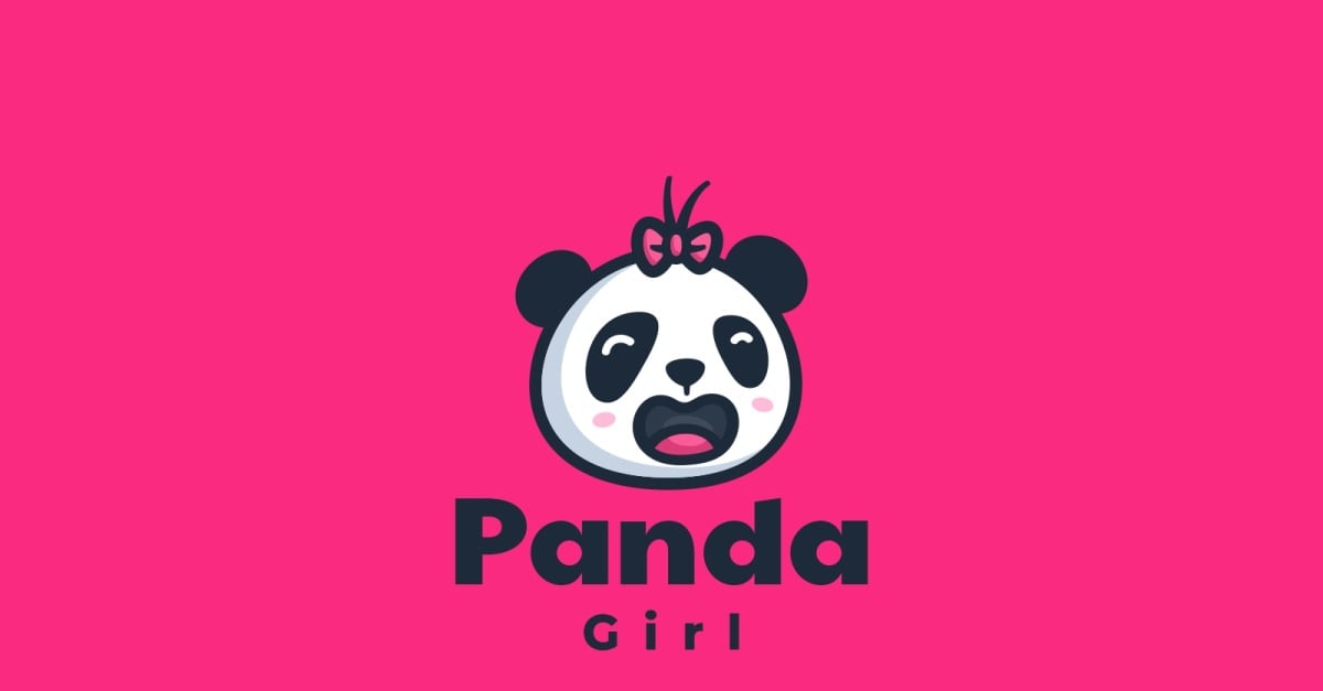 Logotipo da mascote da Panda Girl #220651 - TemplateMonster