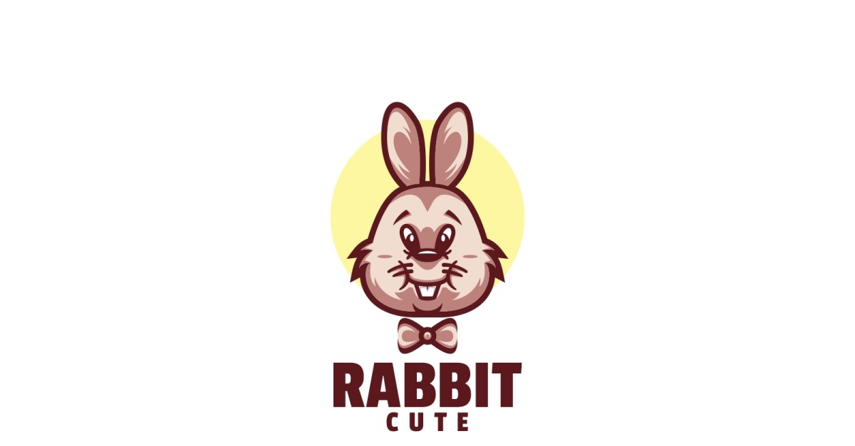 Rabbit Cute Simple Mascot Logo #220652 - TemplateMonster