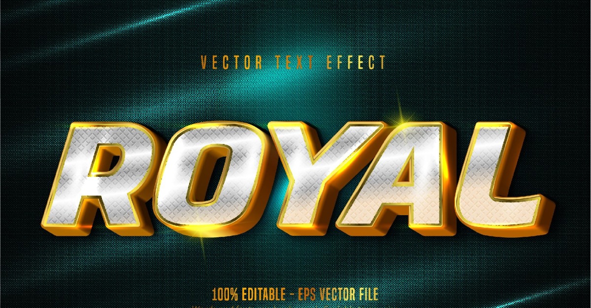 Royal - Editable Text Effect, Shiny Gold And Green Color Metallic Text ...