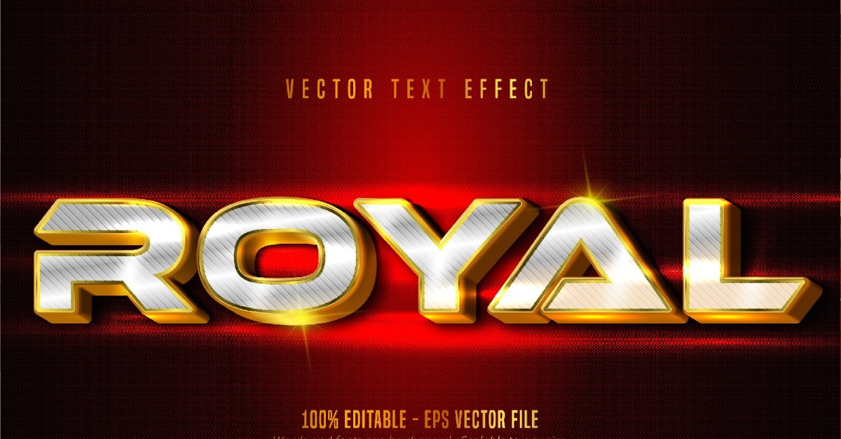 Royal - Editable Text Effect, Shiny Gold And Red Color Metallic Text ...