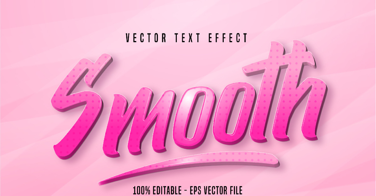 Smooth - Editable Text Effect, Pink Color Cartoon Text Style, Graphics ...