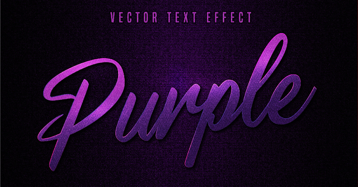 Purple - Editable Text Effect, Metallic Purple Color Cartoon Text Style ...