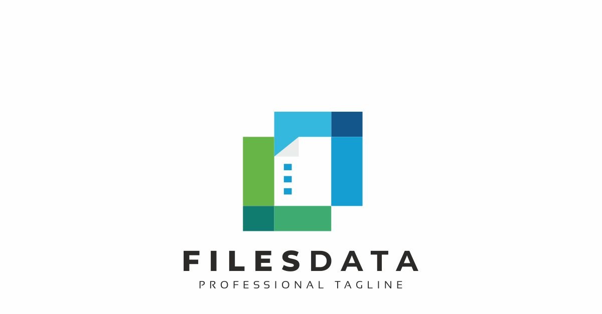 Files Data Flat Logo Template #220853 - TemplateMonster
