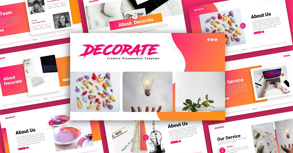 Decorate Creative Presentation Template - TemplateMonster
