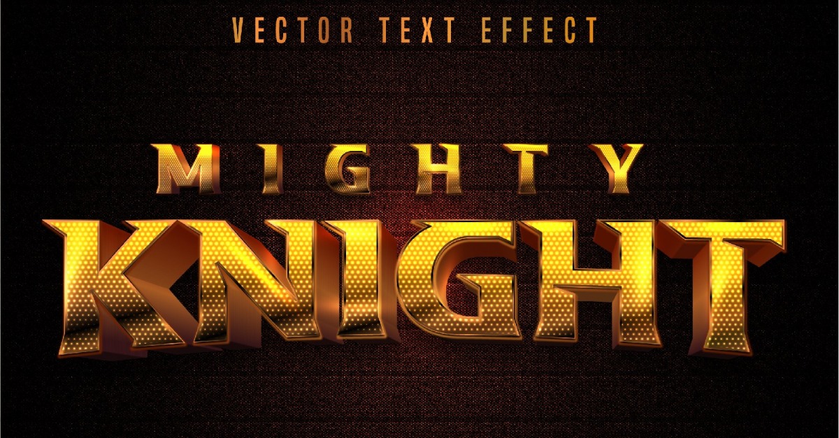 Mighty Night - Editable Text Effect, Metallic Gold Text Style, Graphics ...