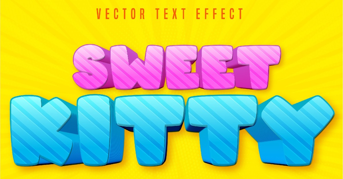 Sweet Kitty - Editable Text Effect, Cartoon Text Style, Graphics ...