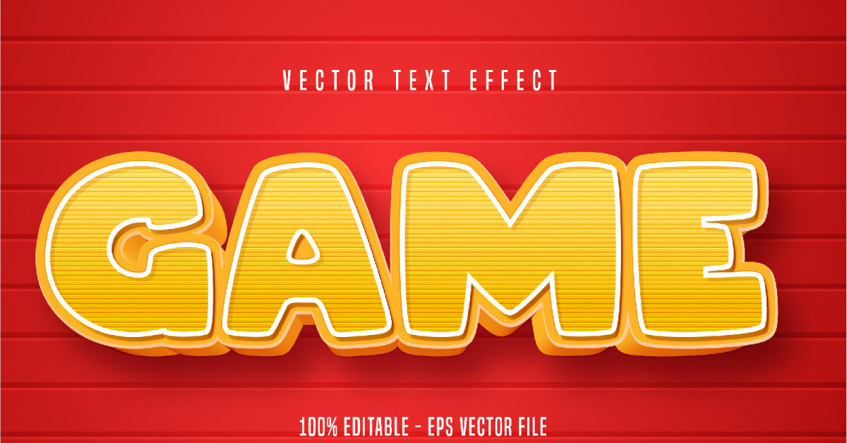 Game - Editable Text Effect, Cartoon Text Style, Graphics Illustration