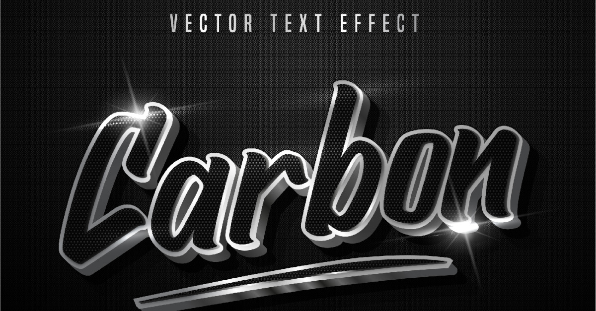 Carbon - Editable Text Effect, Metallic Silver And Black Text Style ...