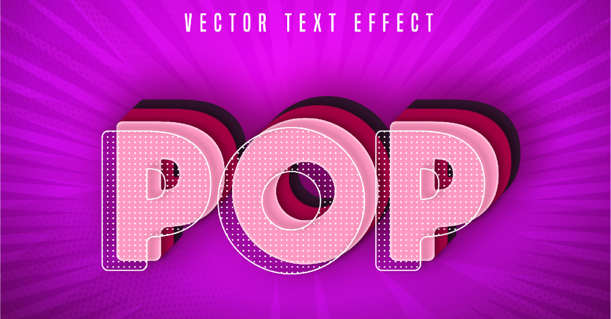 Pop - Editable Text Effect, Cartoon And Purple Text Style, Graphics ...