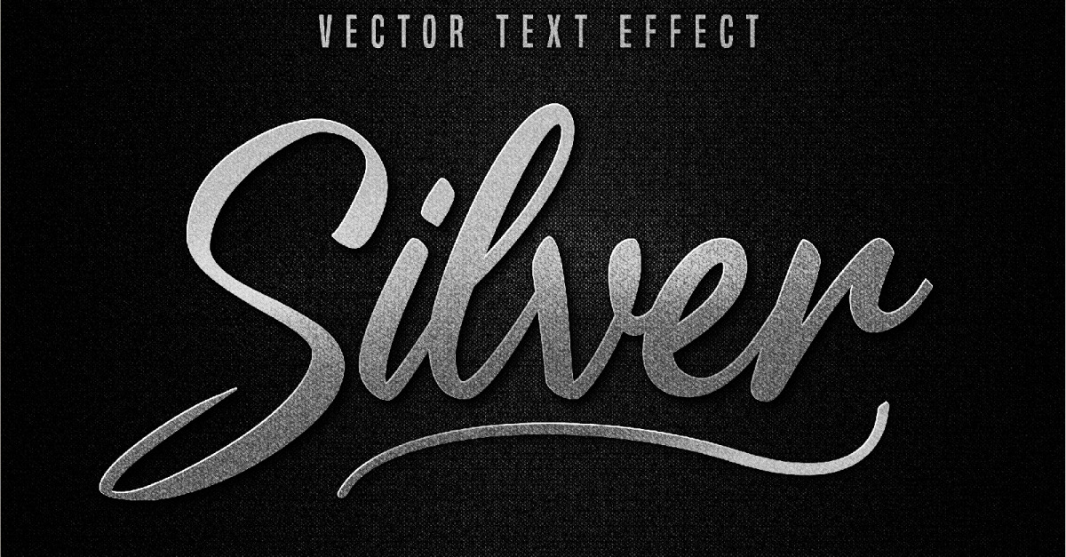 Silver - Editable Text Effect, Minimalistic Metallic Silver Text Style ...