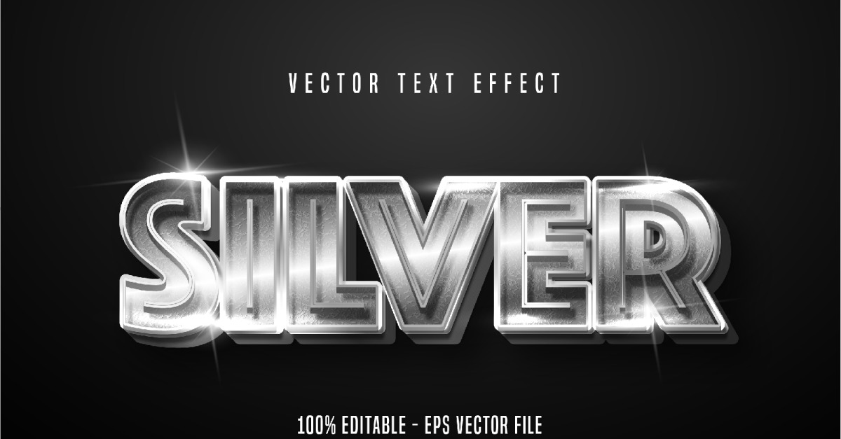 Silver - Editable Text Effect, Shiny Metallic Silver Text Style ...