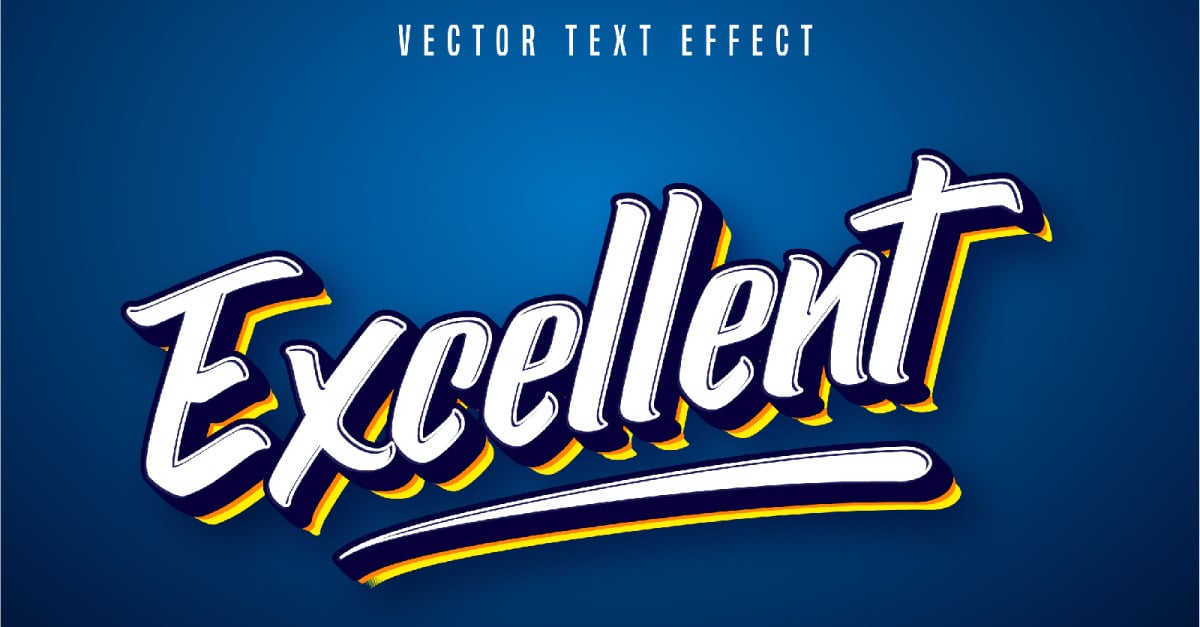 Excellent - Editable Text Effect, Cartoon Text Style, Graphics Illustration