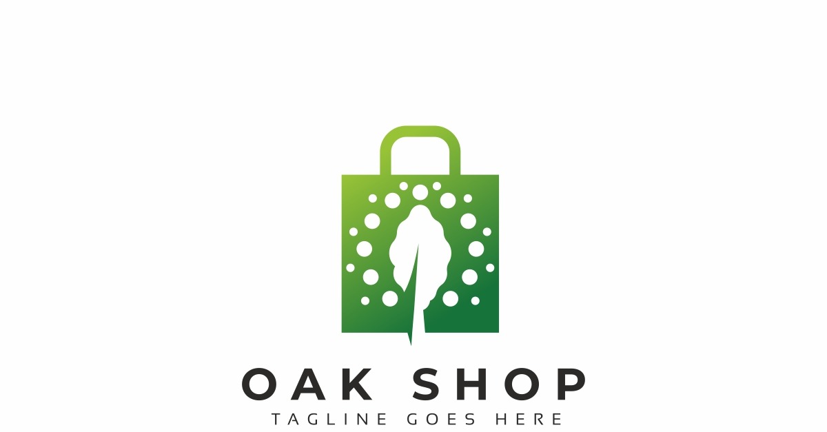 Oak Shop Leaves Logo Template #221423 - TemplateMonster